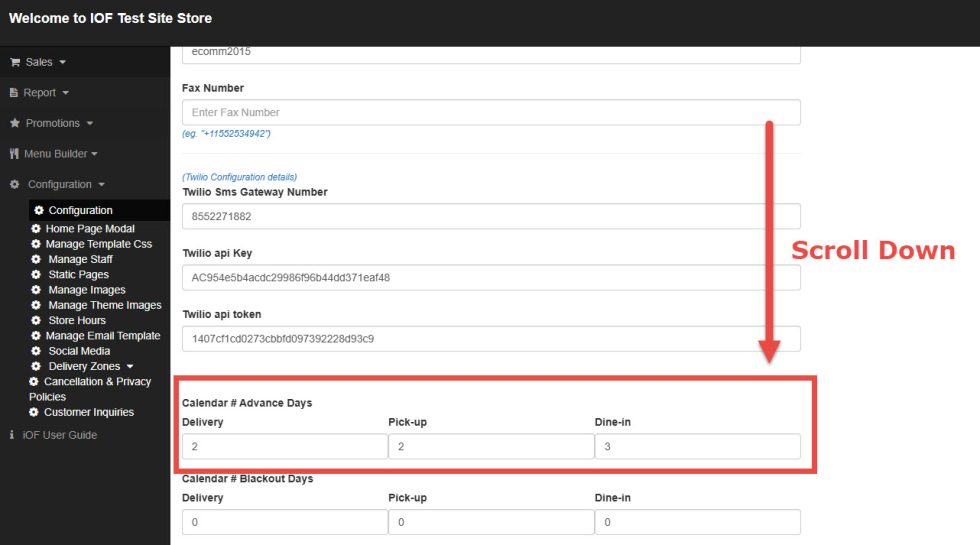 Change of Order Advanced Day | Guide iorderfoods support